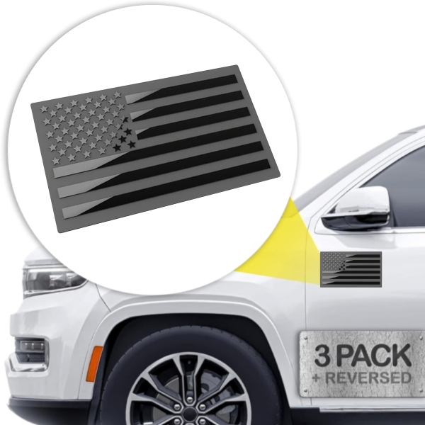 3D Metal American Flag Emblem Decal3D Metal American Flag Emblem Decal ...